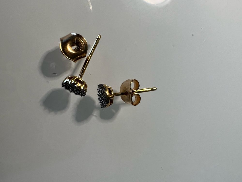 Schöne Ohrenstecker Gelbgold 750 mit Steinen (Neu (gemäss Beschreibung ...