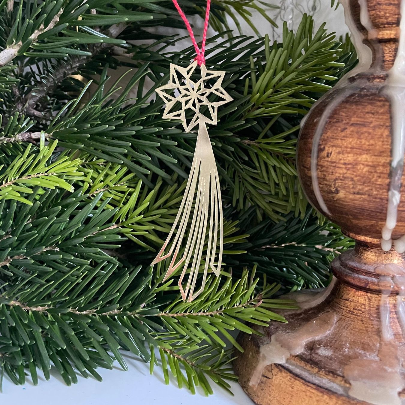 Christbaumanhänger Stern mit Schweif Messing JECH circa 60s (Gebraucht ...