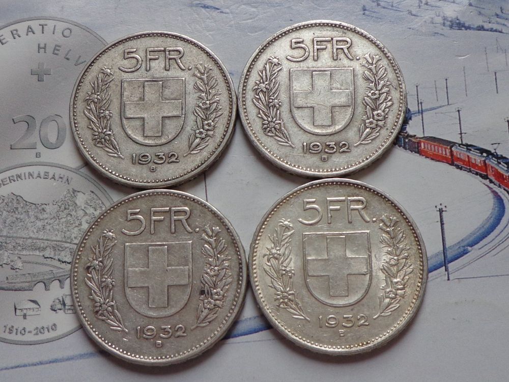 4 x 5 Fr. 1932 B - Belle Pièce (Gebraucht) in Pully für CHF 31 – mit Lieferung auf Ricardo kaufen