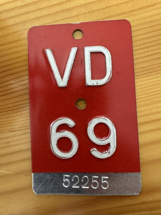 Ancienne plaque VD 69 authentique, vintage rare! (D'occasion) à Vésenaz ...