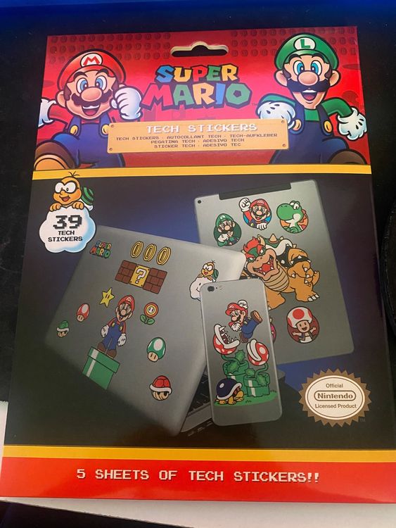 Super Mario Tech Stickers 39 Stück OVP (Neu (gemäss Beschreibung)) in ...