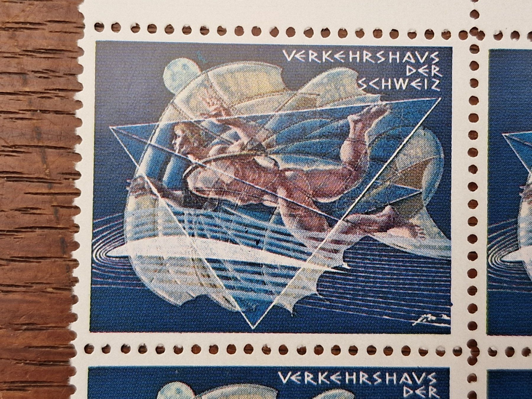 Vignette Verkehrshaus der Schweiz 75 4-er Block / HANS ERNI (Gebraucht ...