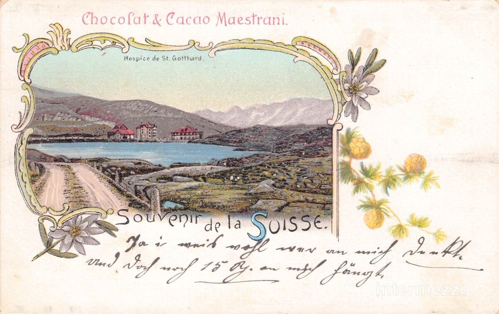 Gotthard // 1900 Litho Chocolat Maestrani Hospice (Gebraucht) in Basel ...