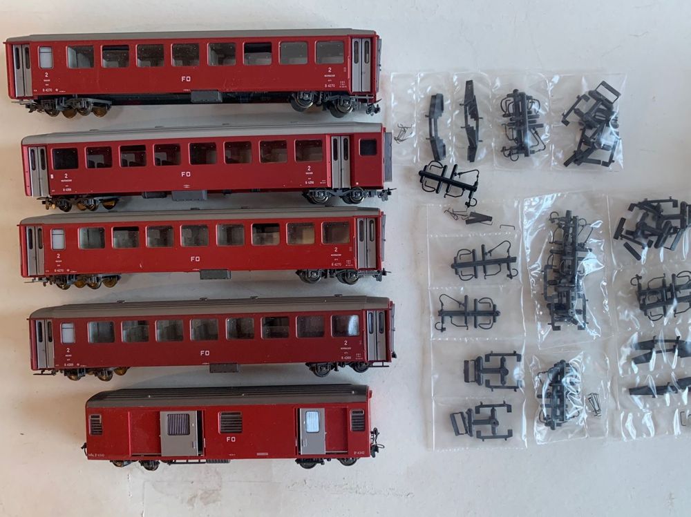 Bemo H0m: FO-Personenzug, uni-rot, 5 Wagen | Kaufen auf Ricardo