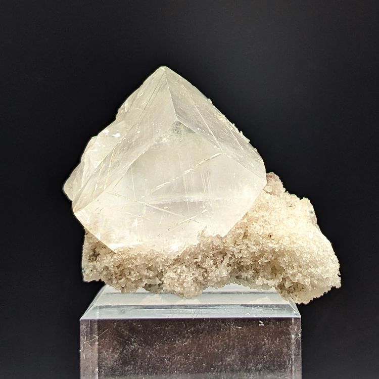 CALCIT auf kugelförmigem CHALCEDON, GROßER Kristall (Neu (gemäss ...