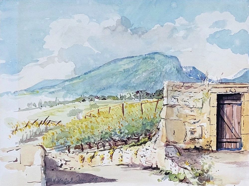 La Beroche (NE) - aquarelle de Pierre-Henri Vogel | Kaufen auf Ricardo