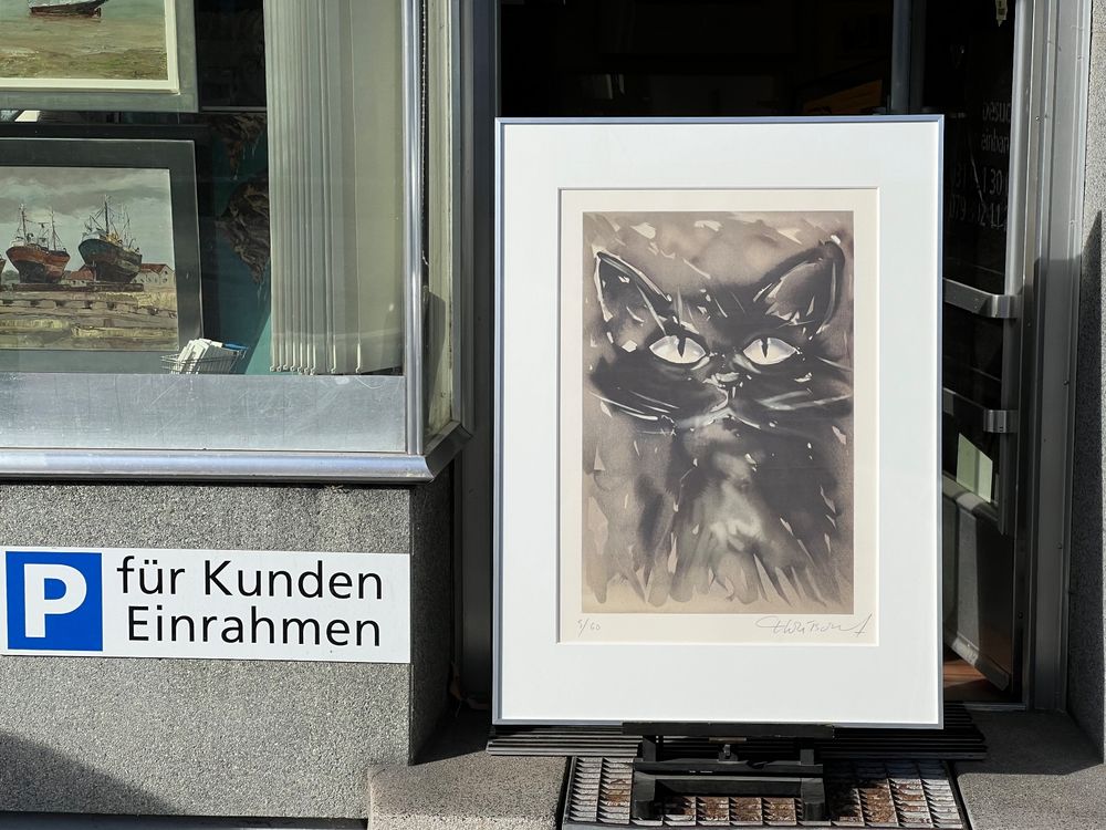 Katzenbild, Grafik nummeriert und signiert (Neu (gemäss Beschreibung)) in Zollikofen für CHF 199 ...