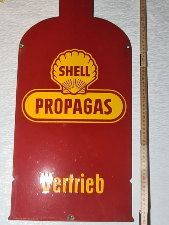 Original Emailleschild Shell Propagas, sehr guter zustand (Gebraucht ...