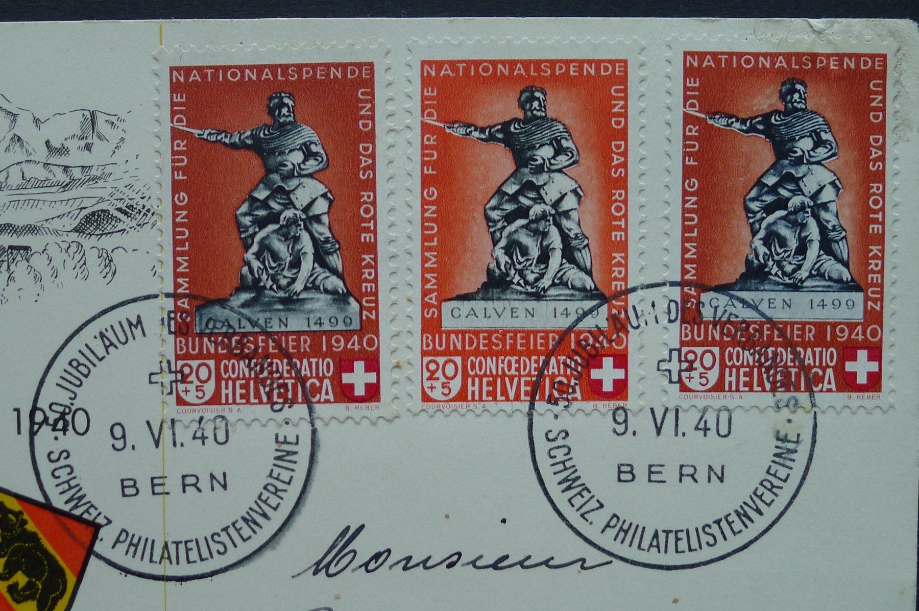 B5, B5c und B7, alle Varianten auf einer Karte, BERN 1940 (Gebraucht) in Ebikon für CHF 31 – mit ...