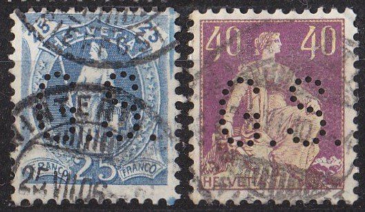 1906 Stehende Helvetia + mit Schwert 1908 mit PERFIN | Kaufen auf Ricardo