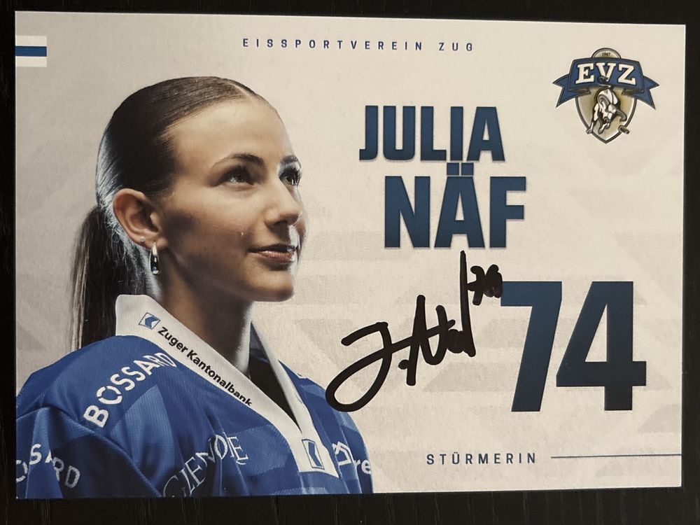 Signierte Sammelkarte Julia Näf #74 EVZ Eishockey (Gebraucht) in ...