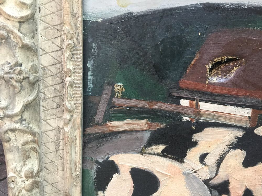 2 Gemälde MAX Hunziker Schweizer Maler antik Ölgemälde Bild (Difettoso ...