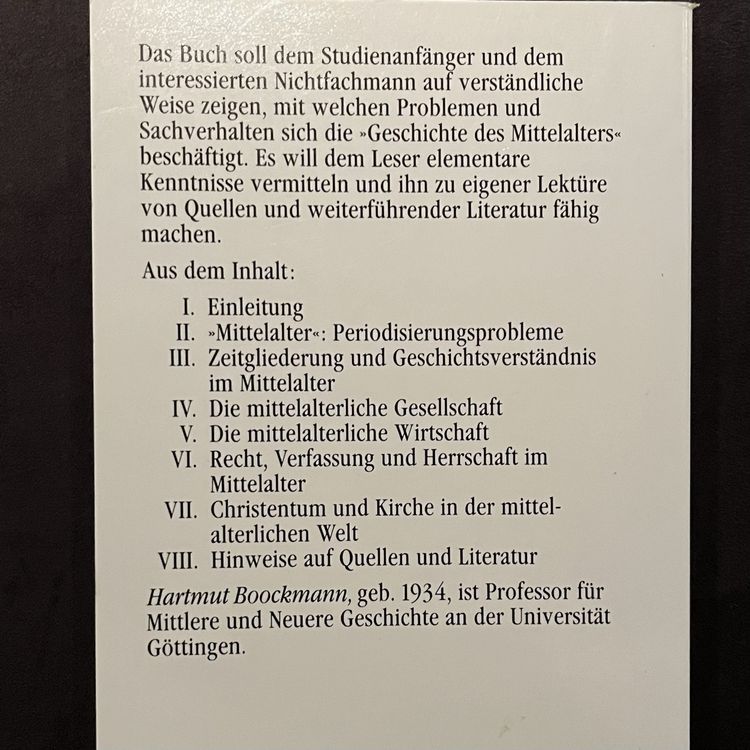 Einführung in die Geschichte des Mittelalters (Gebraucht) in Schwyz für CHF 3 – mit Lieferung ...