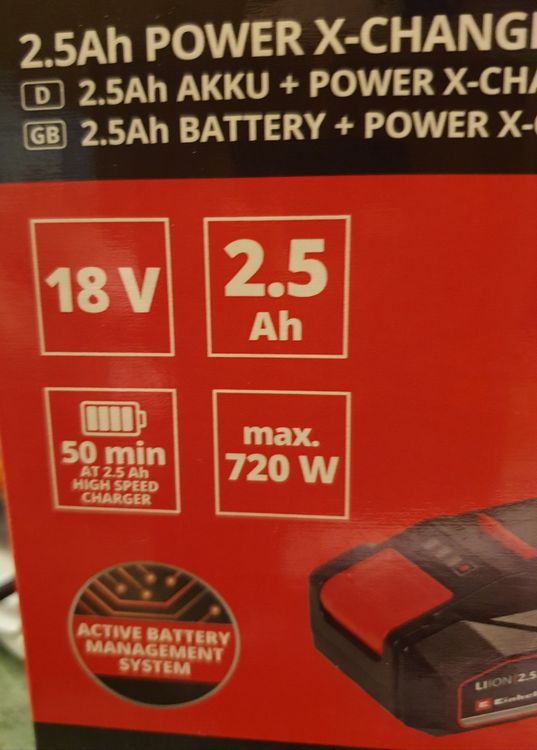 Einhell 2.5Ah Akku + Power X-Charger 3A Fabrikneu in OVP (Neu und ...