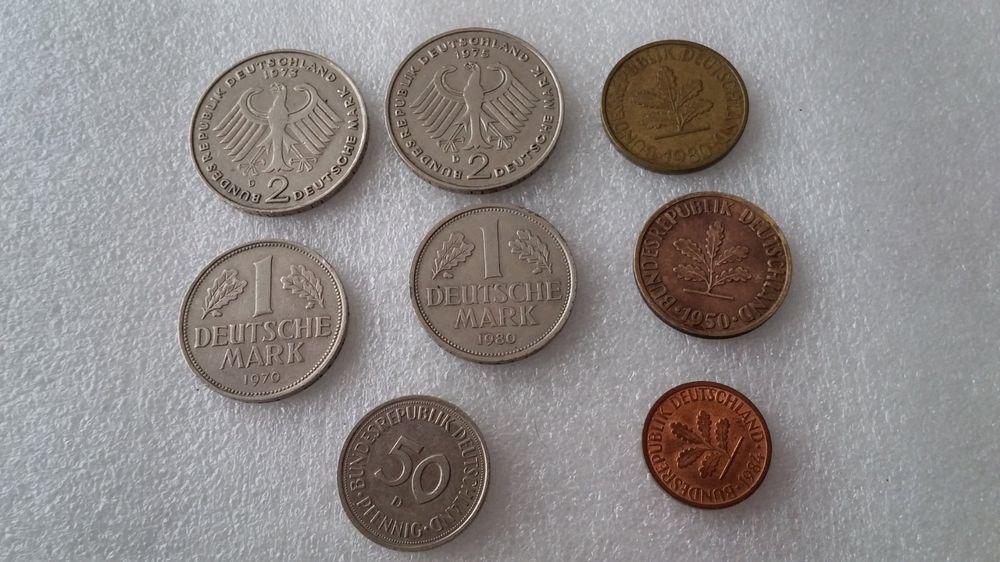 8 Deutsche Mark Geld Münzen, 2x 2 Mark Konrad Adenauer (Gebraucht) in ...