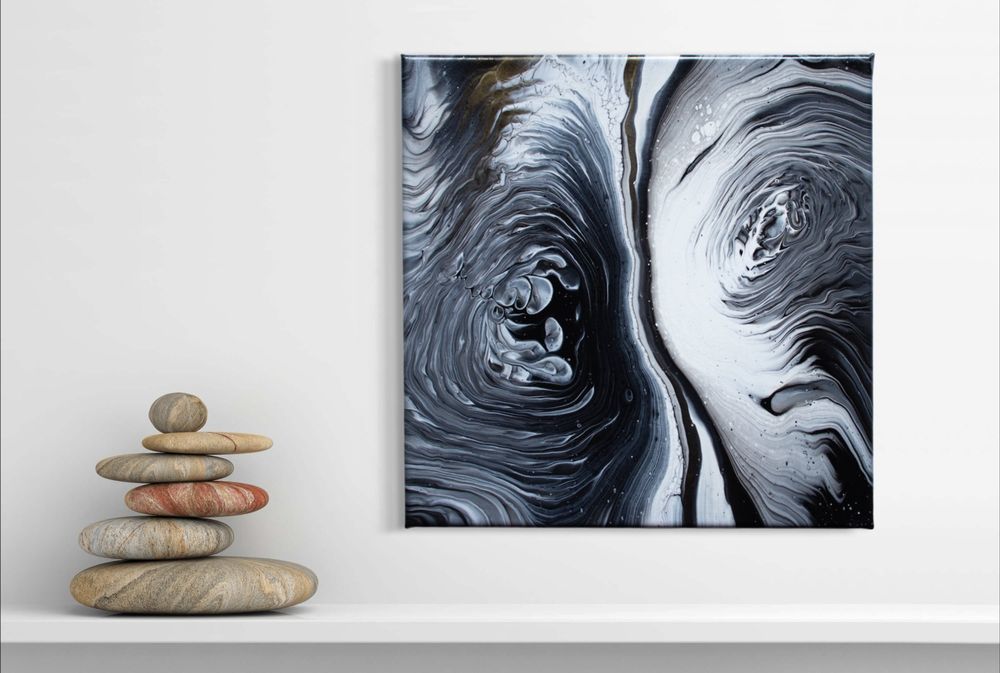 Original Acrylgemälde, Fluid Art, Acryl auf Leinwand 30 x 30 | Kaufen auf Ricardo