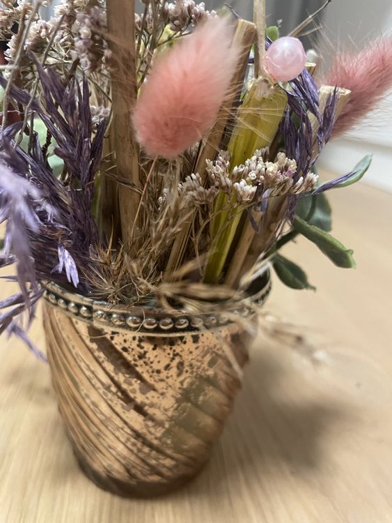 Süsses Trockenblumen Gesteck im Glas - Tischdeko Herbst (Gebraucht) in ...