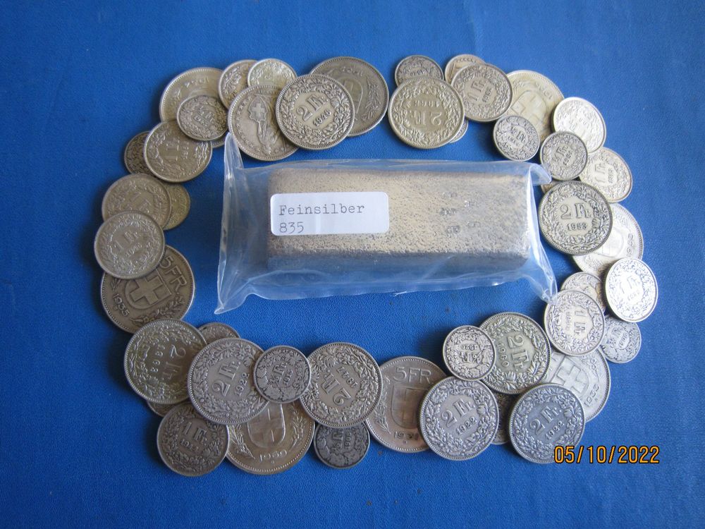 Silberbarren + Lot CH Silbermünzen (Gebraucht) in Lengnau AG für CHF ...