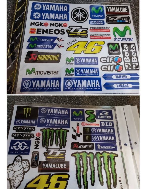 Motorrad Aufkleber Dekor Yamaha,Monster Energy VR46 (Neu und ...