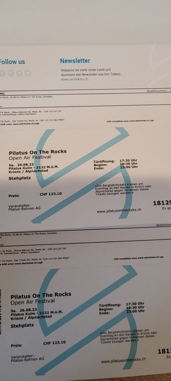 2x Tickets Pilatus on The Rocks SA 26.08 inkl. Pilatusbahnen | Kaufen ...