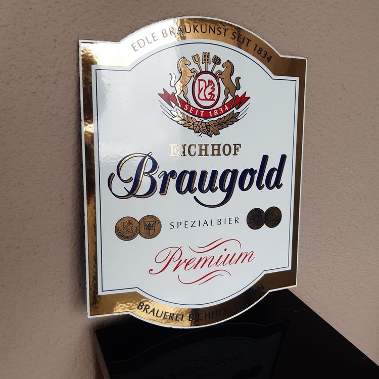 WERBESCHILD eichhof BRAUGOLD 43 × 32 cm. (Gebraucht) in Seewen SZ für ...