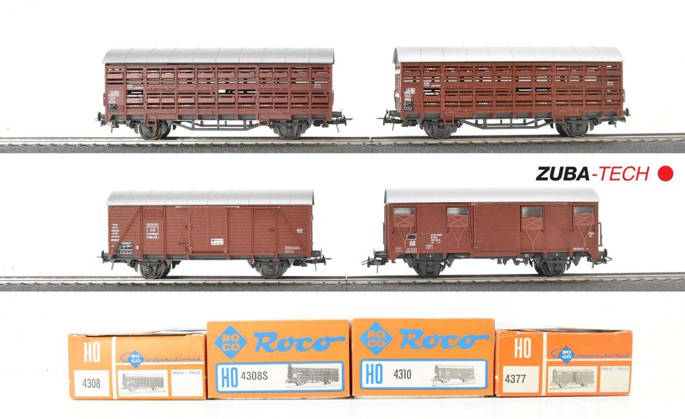 Roco 4x Gedeckte Viehtransport-Güterwagen DB/SNCF H0 GS OVP (Gebraucht) in St. Gallen für CHF 8 ...