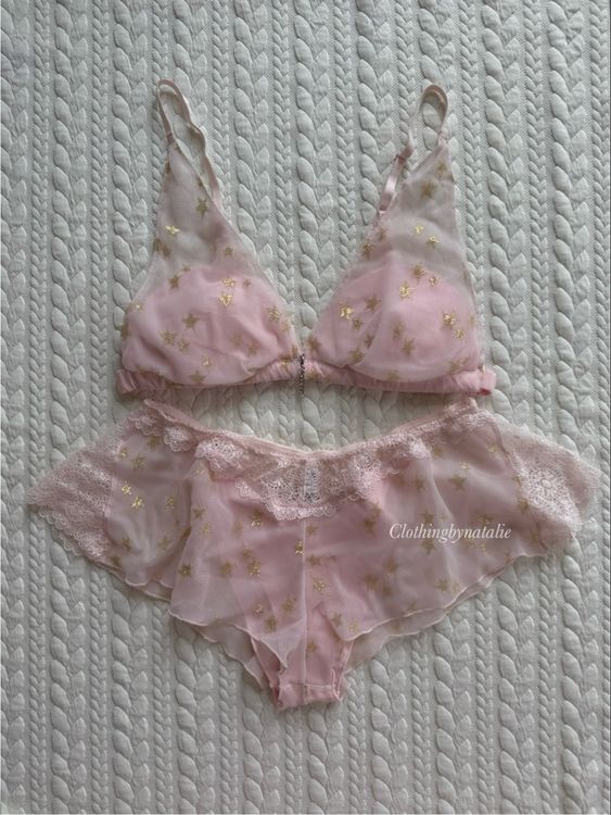 Star Mesh Pink Bralette Set (New-S) (Neu (gemäss Beschreibung)) in ...