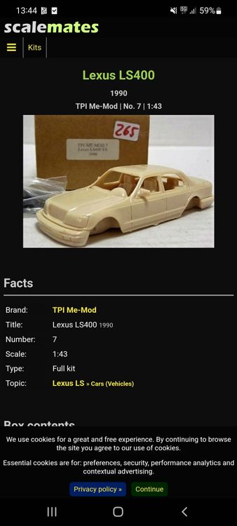 TPI-ME-MOD7 Lexus LS 400 V8 1990 1:43 (Gebraucht) in Hünibach für CHF 4 ...