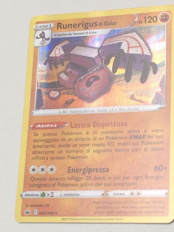 TCG POKEMON Regno Glaciale CRE 083/198 RUNERIGUS HOLO | Kaufen auf Ricardo