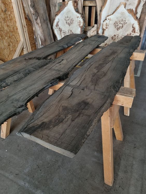 Mooreiche Bretter Unikat Edelholz Deko Tisch 3 Stk 32 mm Set (Gebraucht ...