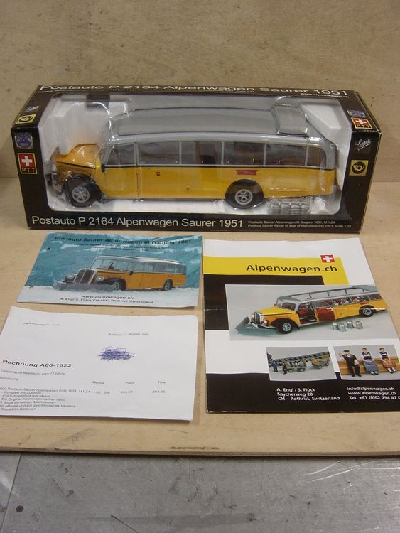 SAURER Alpenwagen III 1951 Postauto P2164 in 1:24 (Gebraucht) in für ...