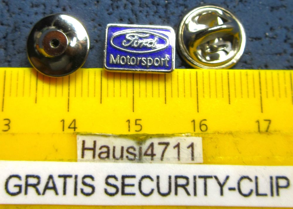 FORD MOTORSPORT AUTO LOGO PIN KLEIN-FEIN MIT SECURITY-CLIP (Gebraucht ...