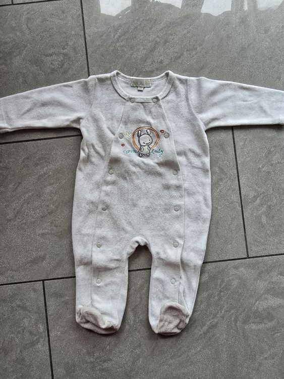 Süsser Baby Strampler Gr. 68 aus Nicki Stoff mit Hase (Gebraucht) in ...