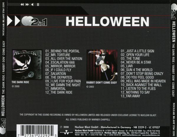 Helloween – The Dark Ride / Rabbit Don't Come Easy 2CD (Gebraucht) in ...