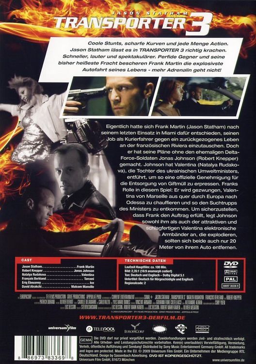 Transporter 3 (2008) DVD mit Jason Statham (Gebraucht) in Sessa für CHF ...