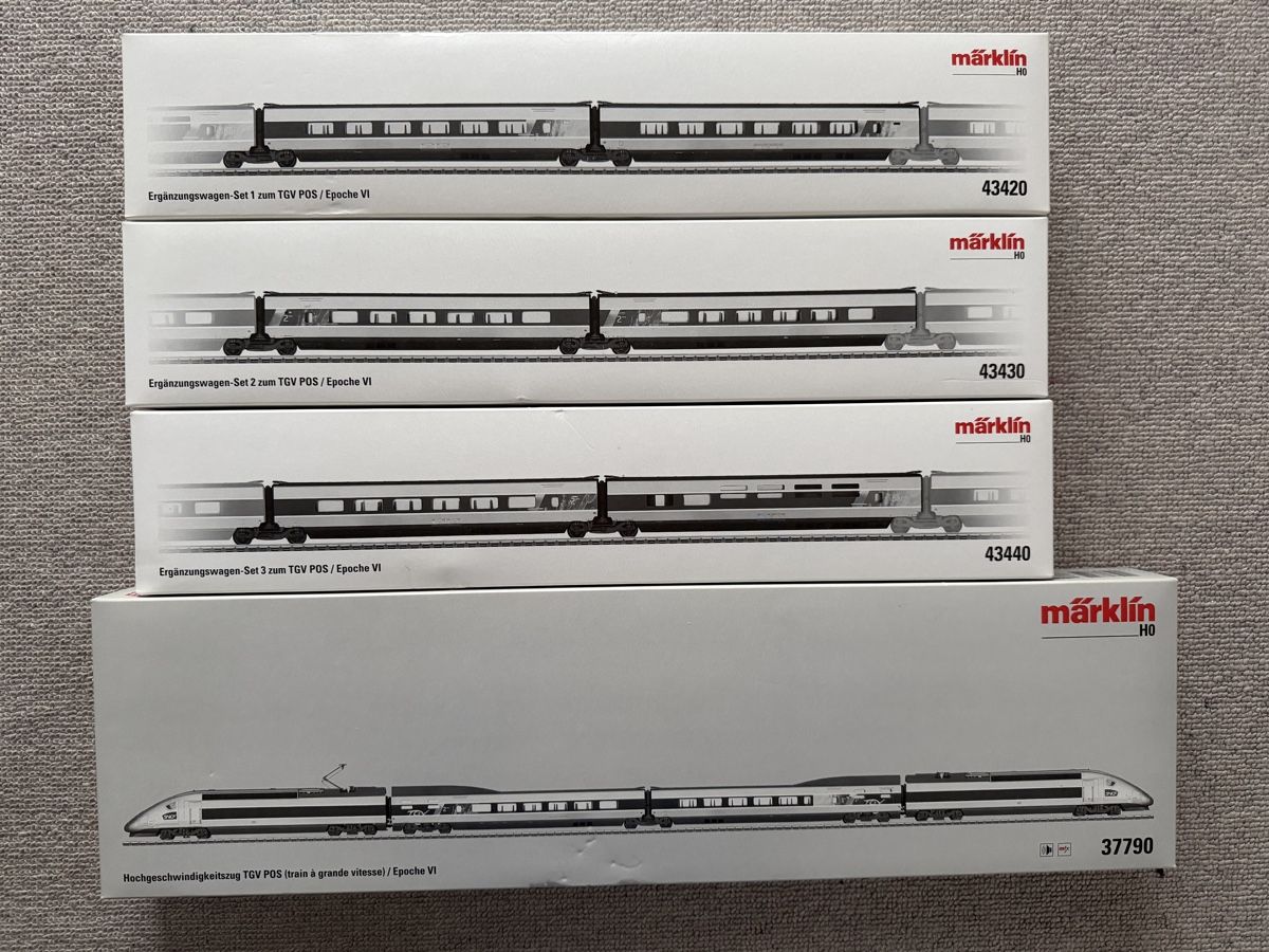 Märklin 37790: Hochgeschw.zug, TGV POS, mit 6 Zusatzwagen (Neu (gemäss ...