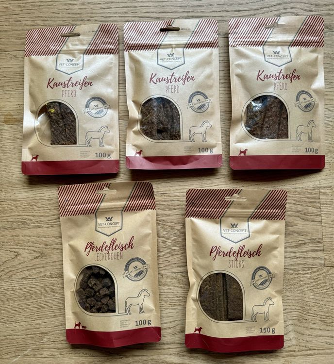 Vet-Concept Hunde 5x Leckerli Pferdefleisch (Neu und originalverpackt ...