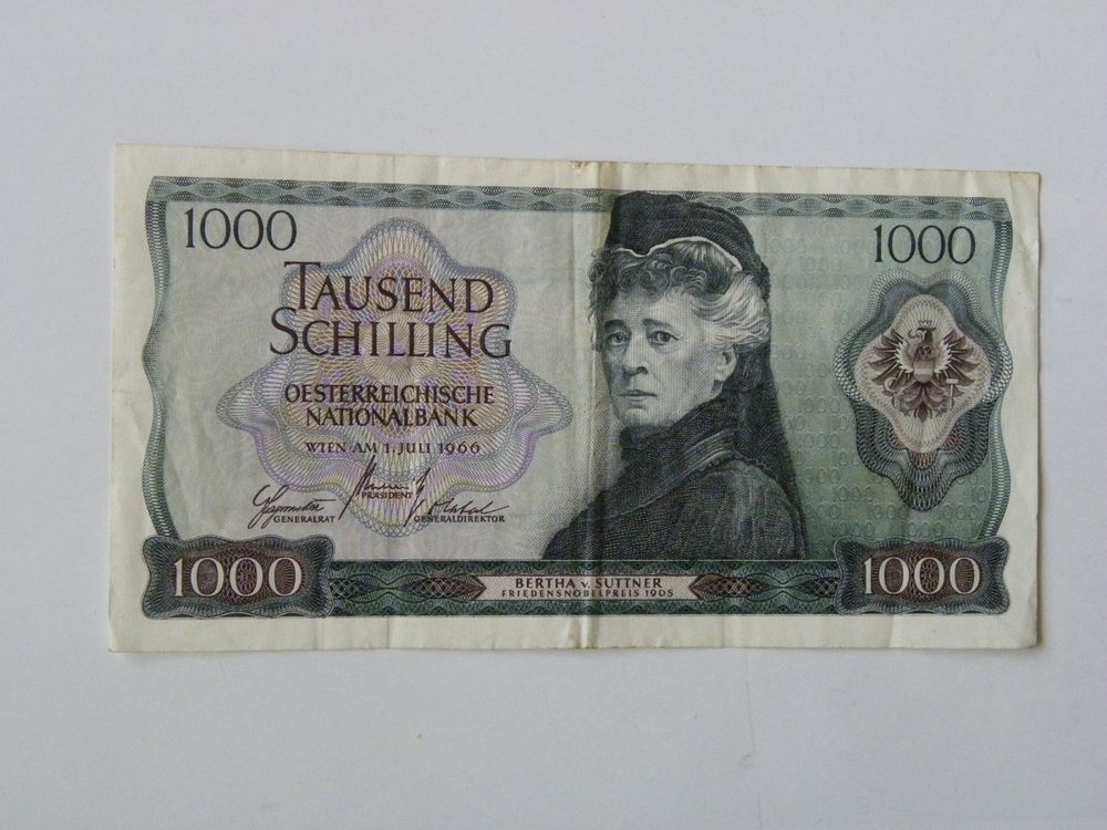 Originale 1000 Schilling Banknote von 1966 - Top Zustand! (Gebraucht ...
