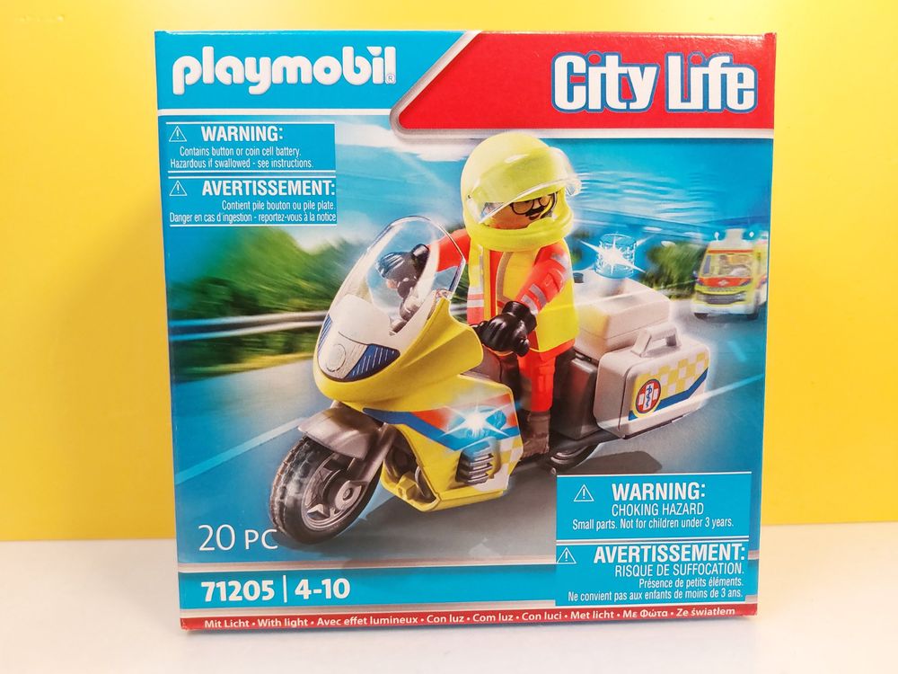PLAYMOBIL 71205 Notarzt-Motorrad mit Blinklicht NEU (Neu und ...