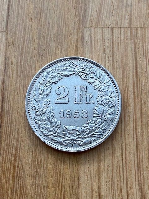 CH-Münze. Silber. 1958. CHF 2. Gebraucht. (Gebraucht) in Reinach BL für CHF 4.5 – mit Lieferung ...