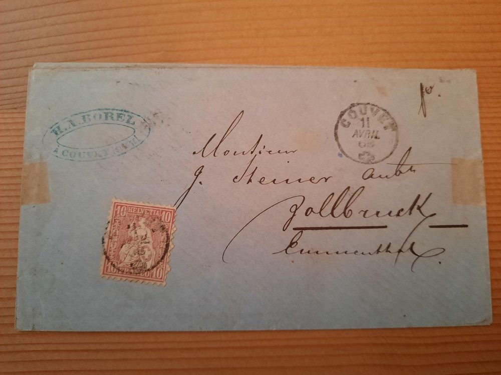 CH-Brief von Couvet nach Zollbrück aus 1868 gem. Bilder (Gebraucht) in Oberuzwil für CHF 1 – mit ...