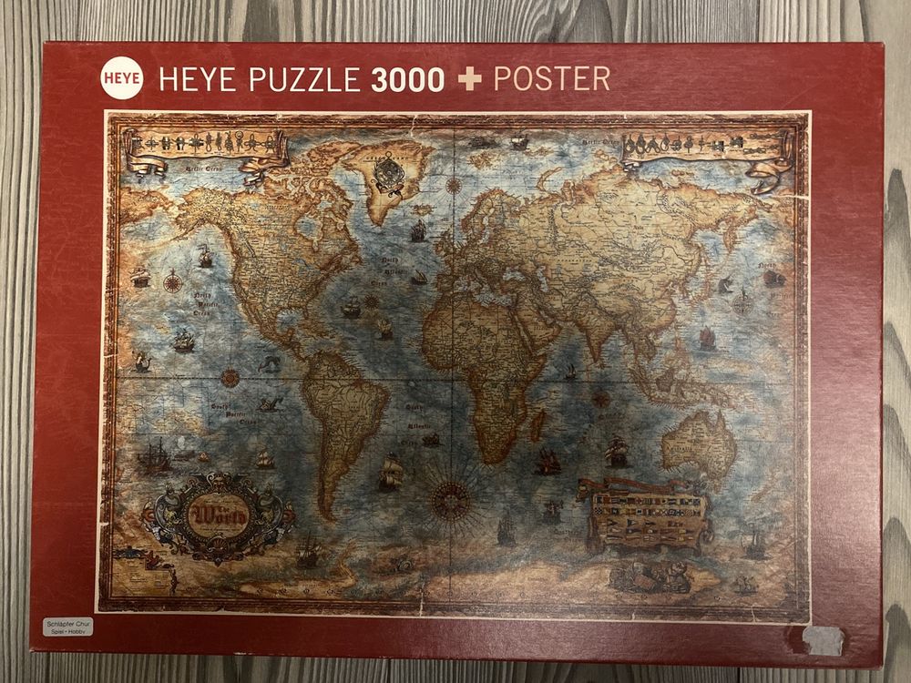 Puzzle 3000 Weltkarte Heye (Gebraucht) in Fürigen für CHF 23 – mit ...