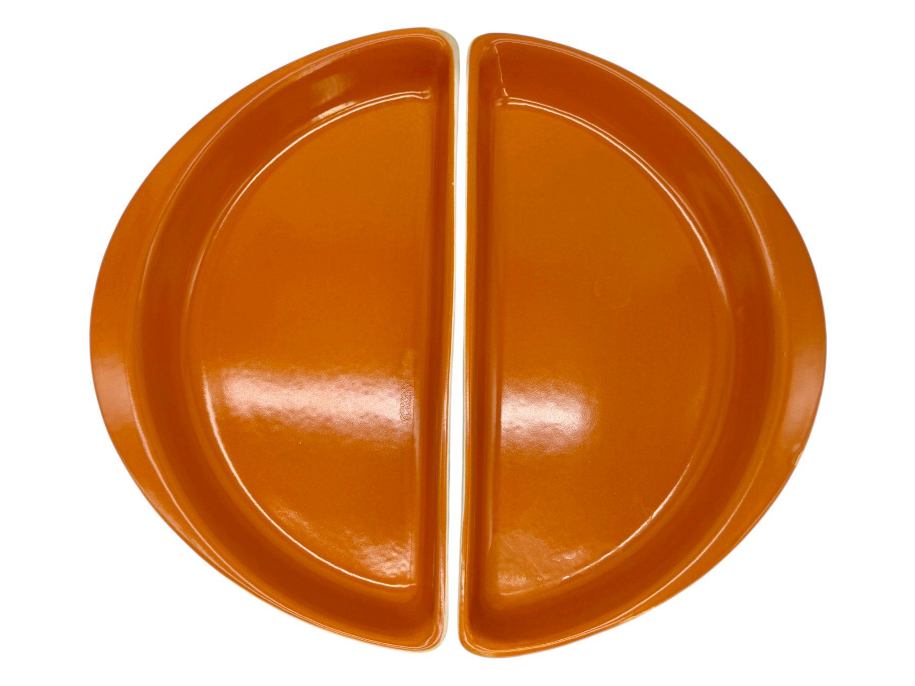 Plateaux demi lune Romano FROSECCHI céramique émaillée 1970s (D ...