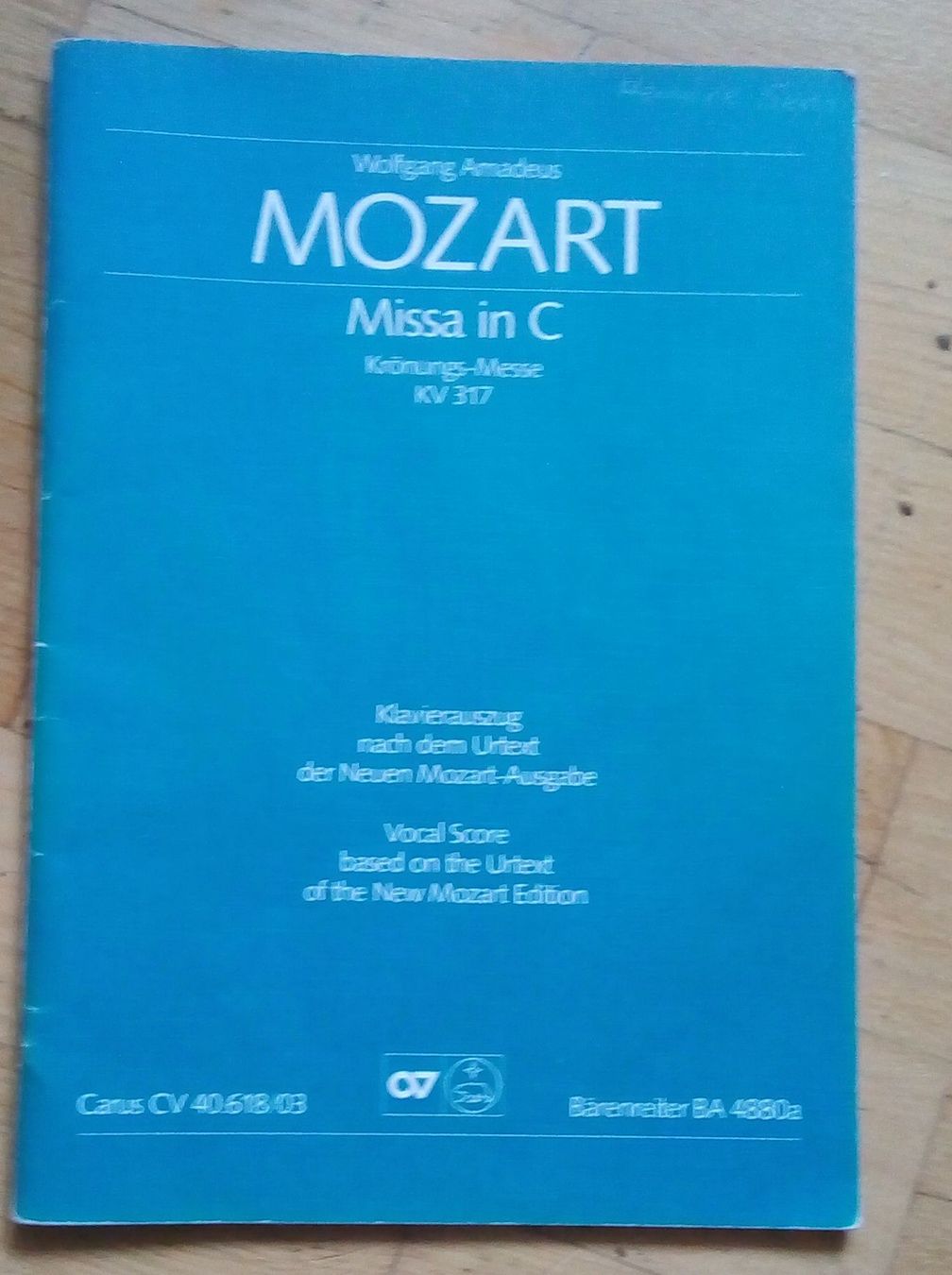 Mozart: Missa in C - Krönungs-Messr (KV 317) Klavierauszug (Gebraucht ...
