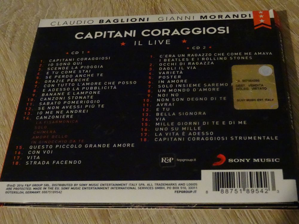 Claudio Baglioni Gianni Morandi Capitani Coraggiosi IL LIVE | Kaufen ...