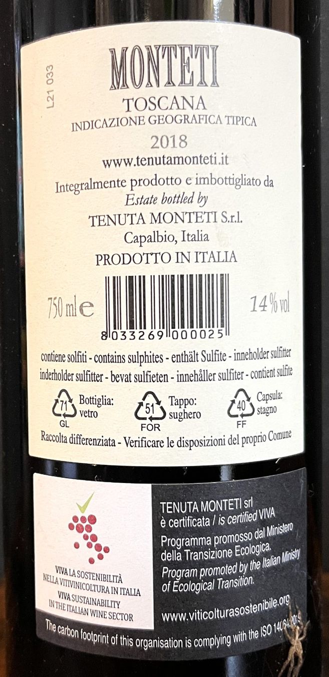 Monteti IGT 2018 (Neu und originalverpackt) in Oftringen für CHF 19 ...