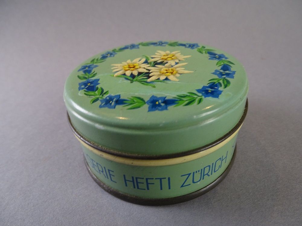 Blechdose Edelweiss Hefti Zürich antik, Blech Confieserie (Gebraucht ...