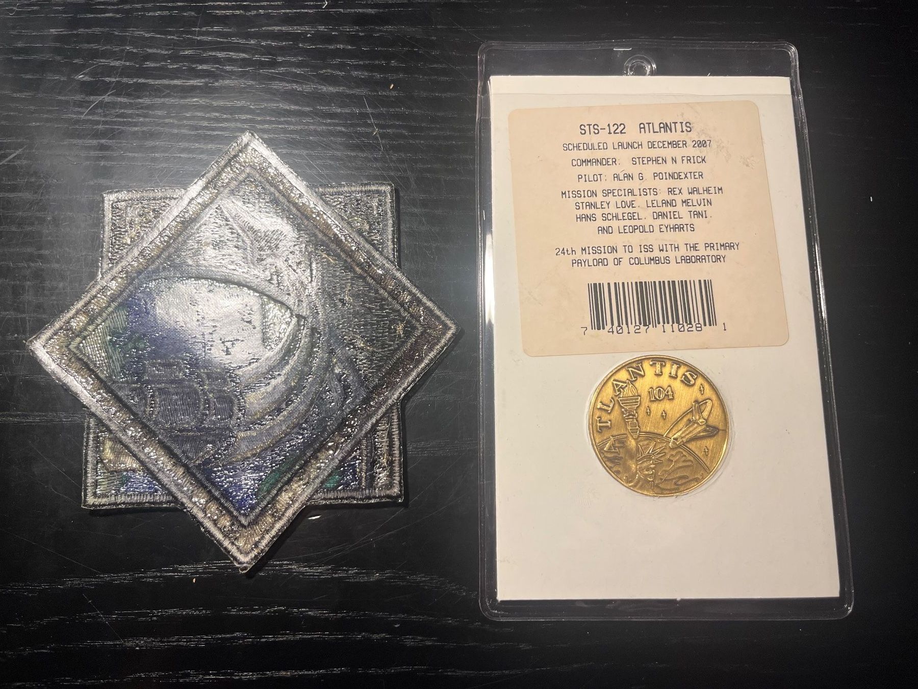 NASA STS-122 Mission Patch und Coin Atlantis (Neu und originalverpackt ...