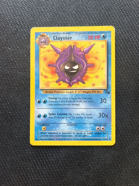 Pokemon card, Cloyster Fossil 32/62 1995 | Kaufen auf Ricardo