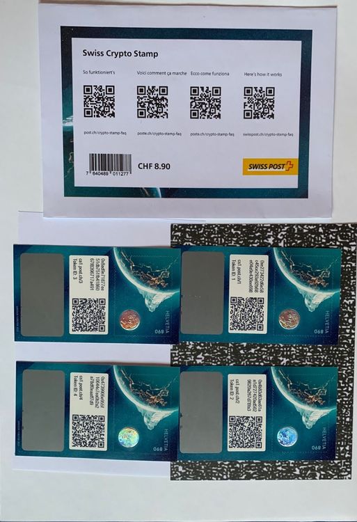 4x Swiss Crypto Stamp - ID1+ID2+ID3+ID4 (Neu (gemäss Beschreibung)) in Davesco-Soragno für CHF ...